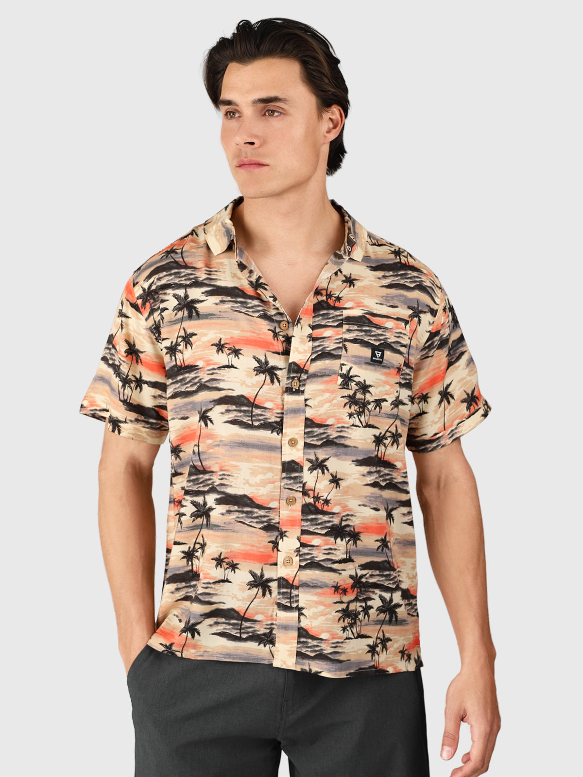 Conrad Men Shirt Sunset Palm Ginger