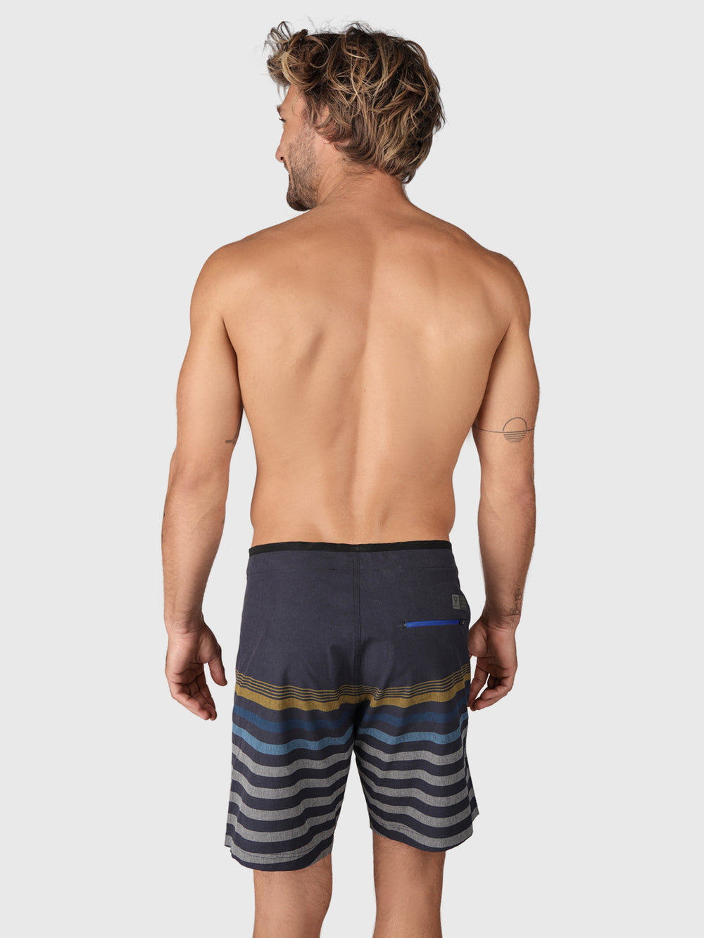 Paitor-Stripe Men Boardshorts | Blue